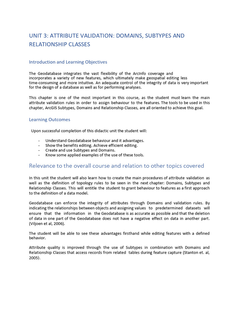 Unit 3 Attribute Validation | PDF | Arc Gis | Esri