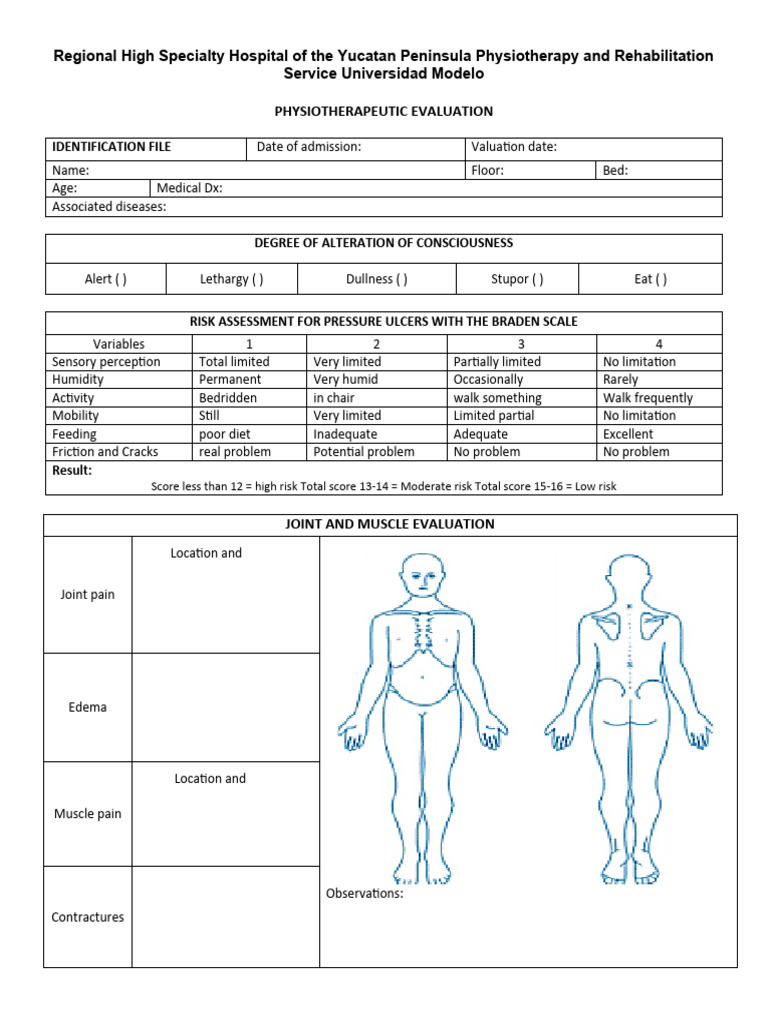 Physiotherapy Assessment | PDF | Physical Therapy | Pain