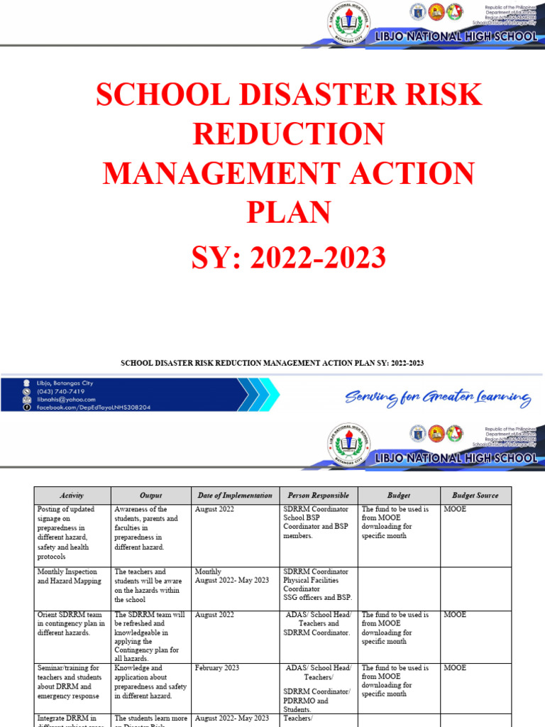 SDRRM Action Plan 2022 | PDF | Public Safety | Civil Defense