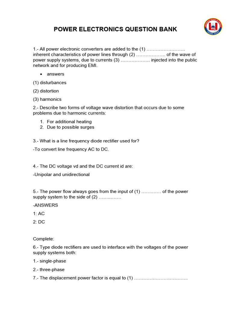 Ev Electronic Question Bank | PDF | Electric Motor | Rectifier