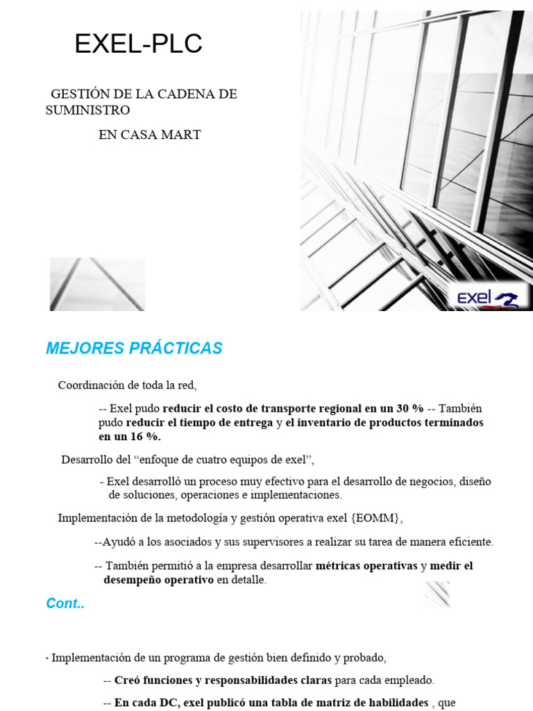 Exel PLC: Gestión de La Cadena de Suministro en Haus Mart | PDF ...