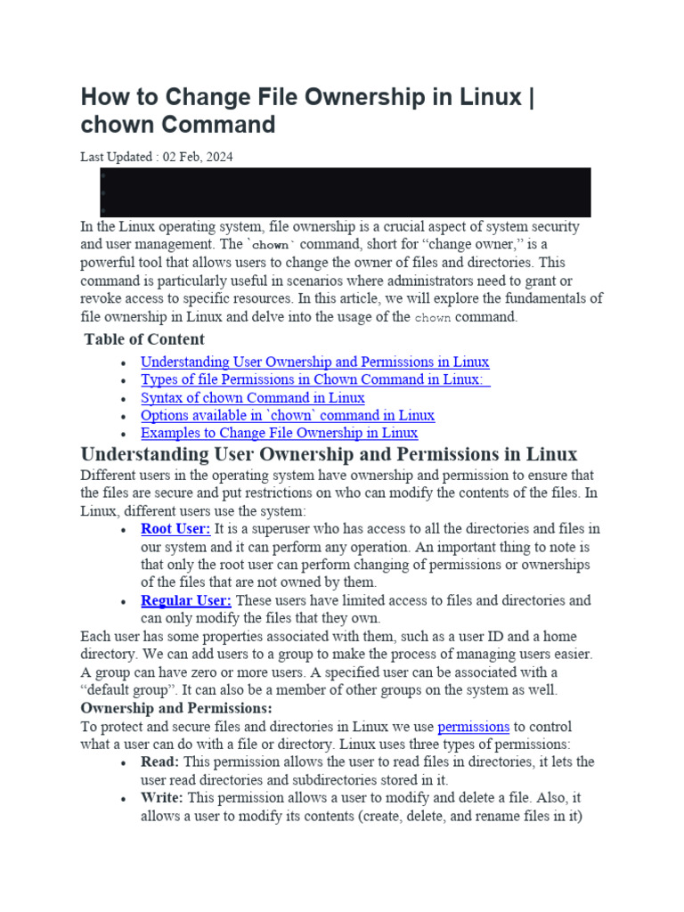 Owership Change | PDF | Computer File | Directory (Computing)