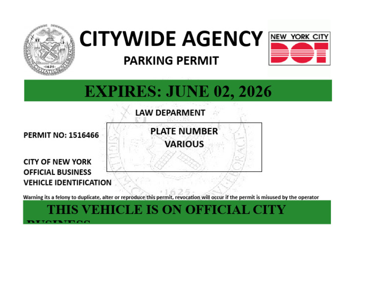 NYC Official Parking Permit Info | PDF