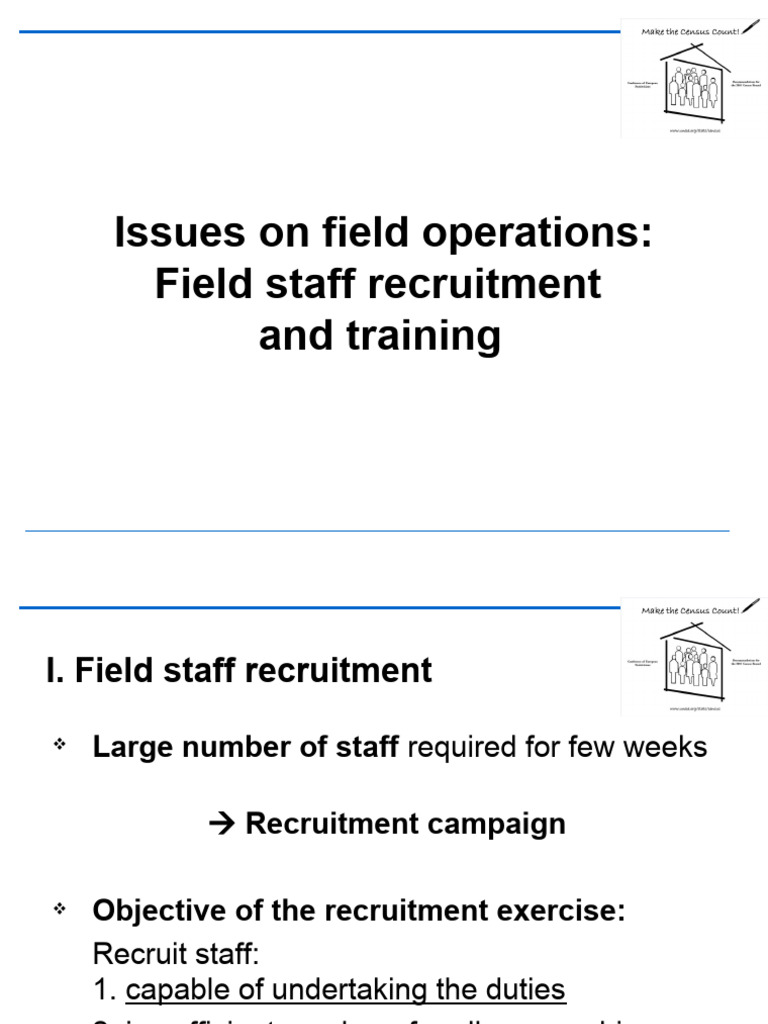 Issues On Field Operations: Field Staff Recruitment and Training | PDF ...