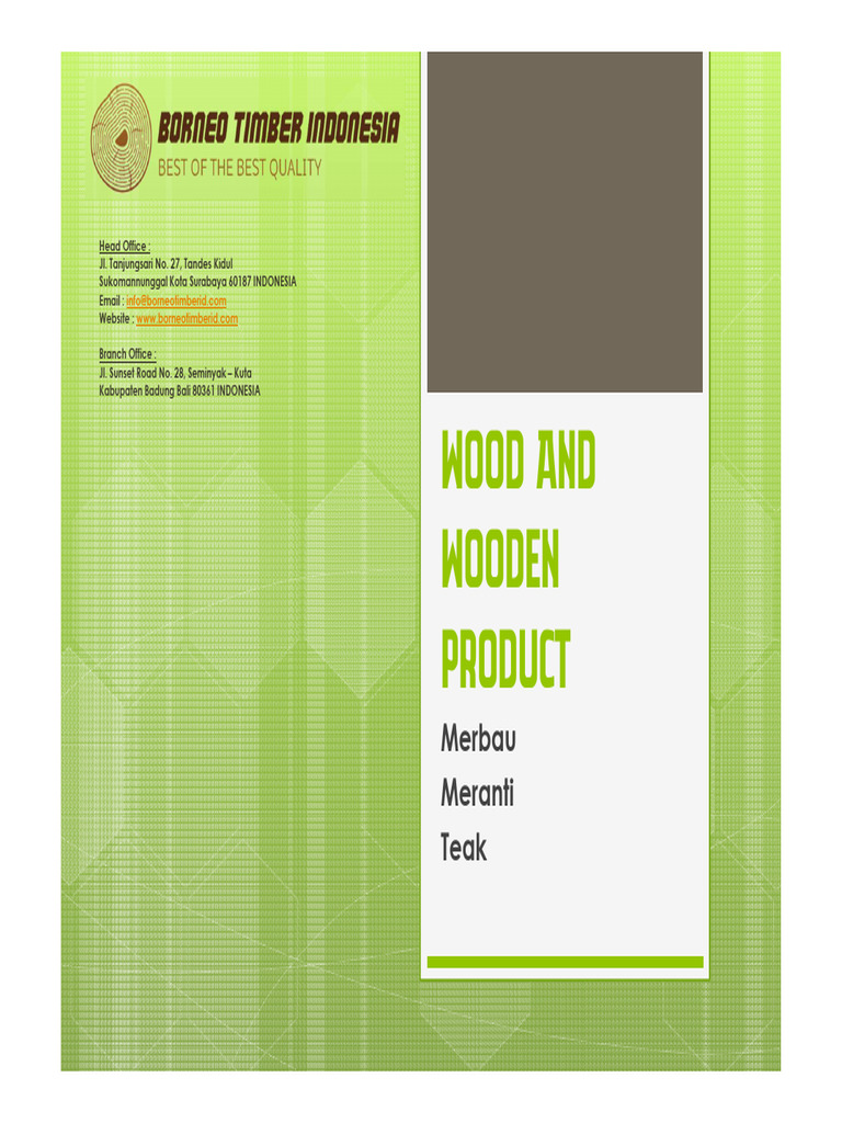 Borneo Timber Indonesia - Product Knowledge | PDF | Wood