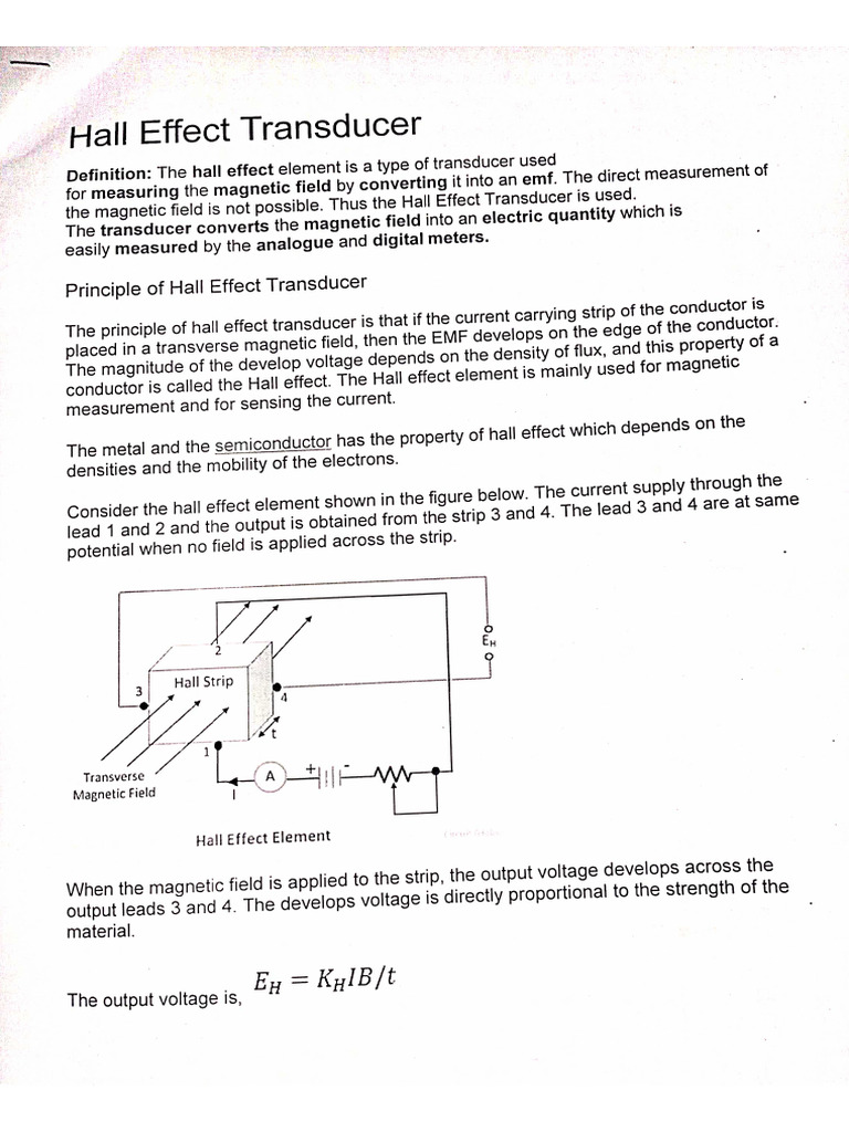 Hall Effect Transducer | PDF