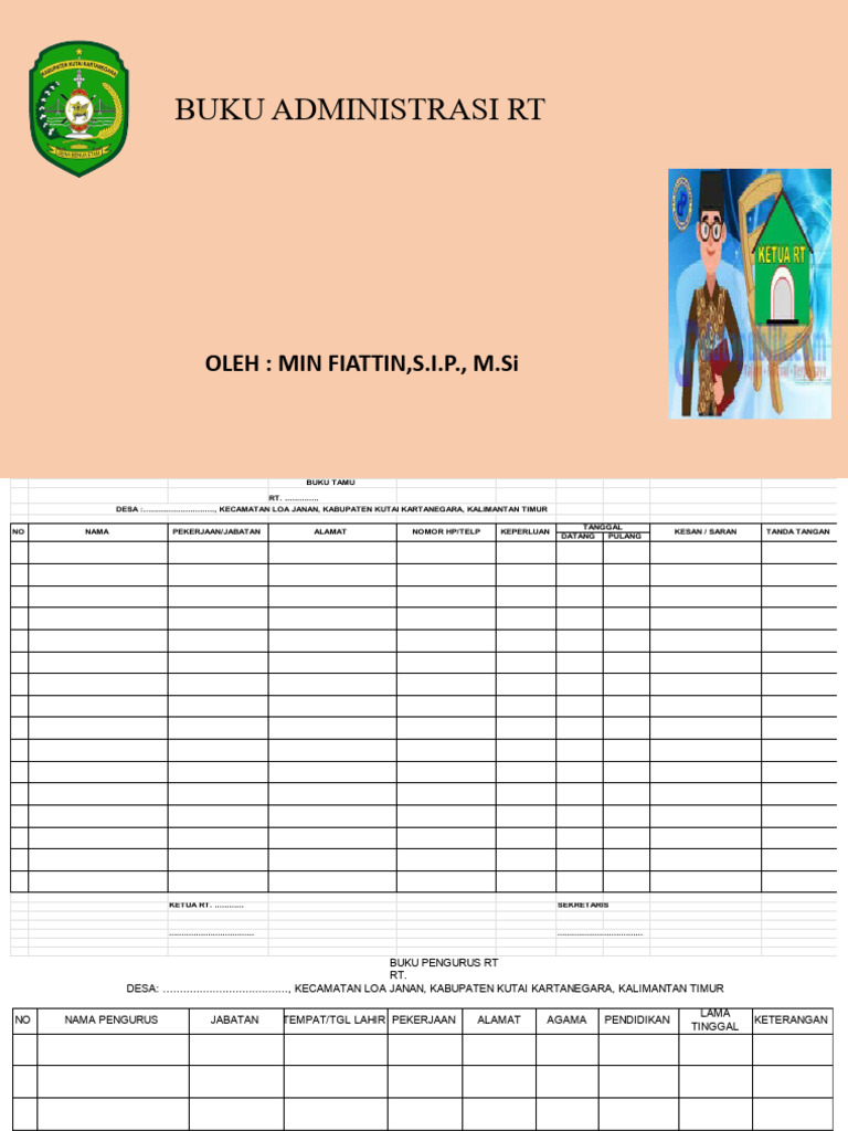 Materi Buku Administrasi RT | PDF