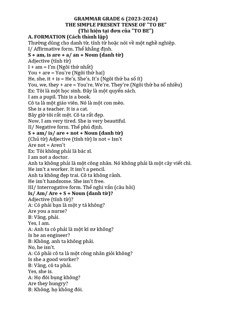 Grammar Grade 6 | PDF