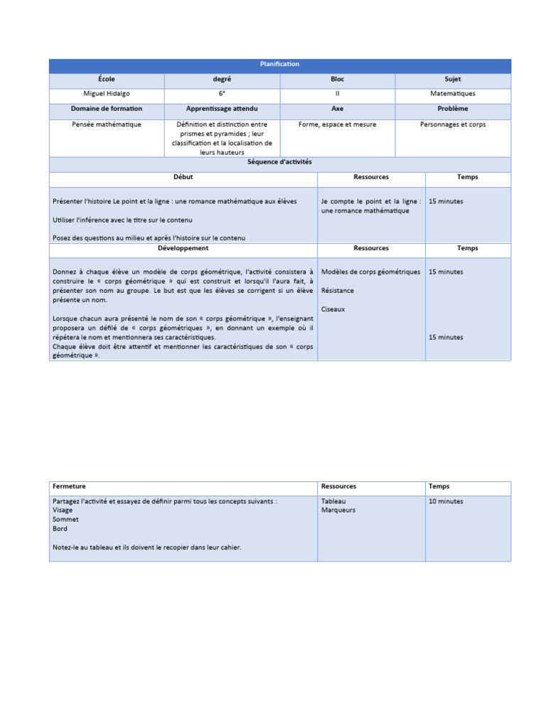 Géométrie : Prismes et Pyramides CE6 | PDF | Mathématiques | Géométrie