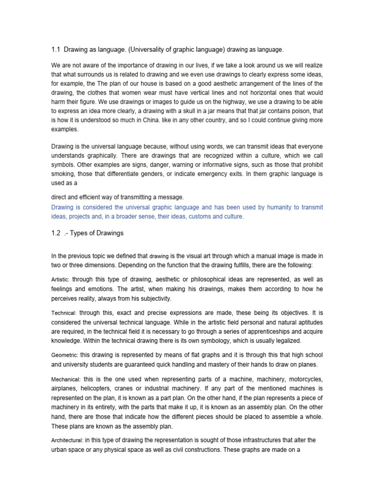 Drawing As A Language (Universality of Graphic Drawing) | PDF | Drawing ...
