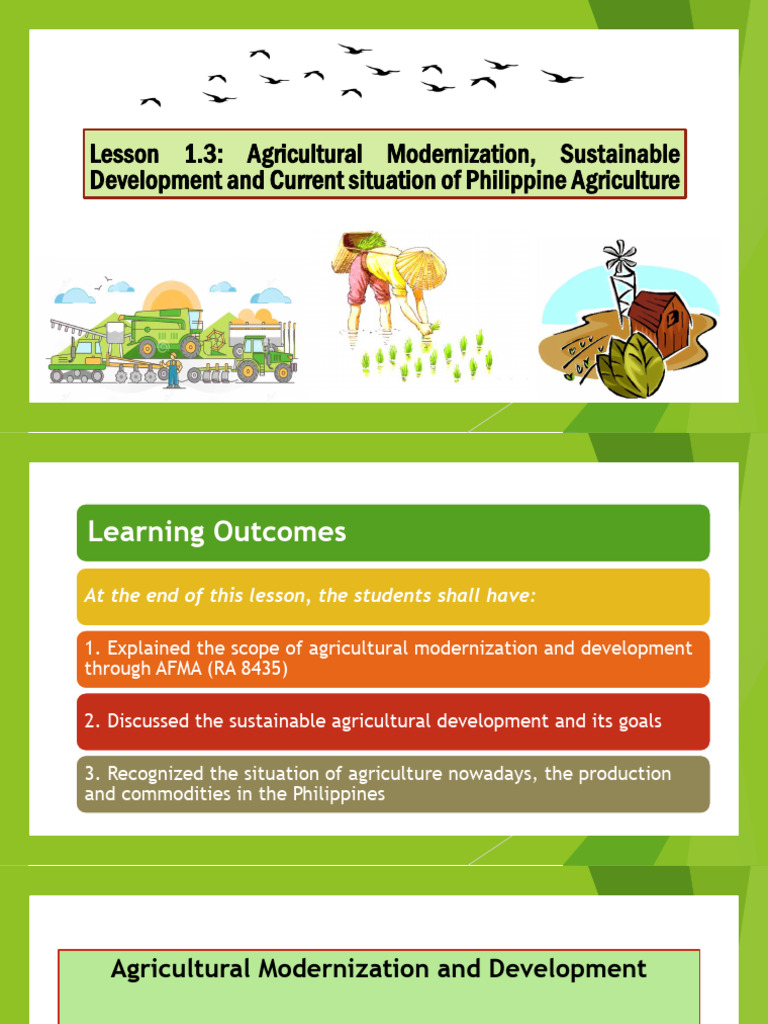 Lesson 1.3: Agricultural Modernization, Sustainable Development and ...