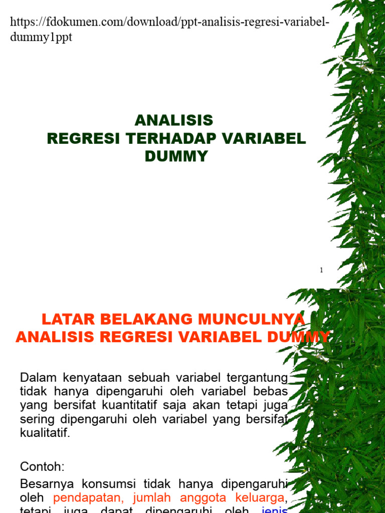 (#4) Analisis Regresi Variabel Dummy | PDF