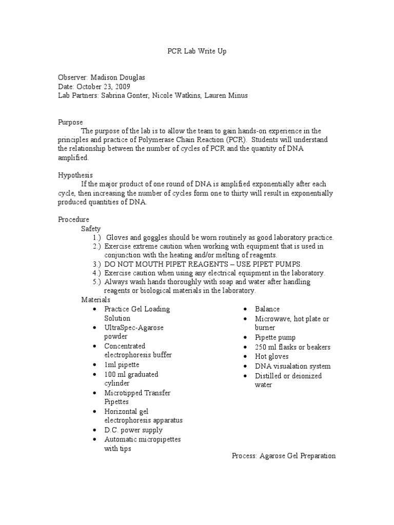 PCR Lab Guide for Students | PDF | Primer (Molecular Biology ...