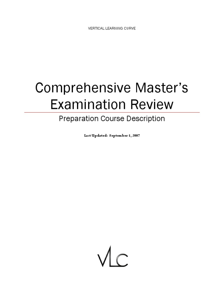 Comprehensive Master's Examination | PDF | Test (Assessment ...