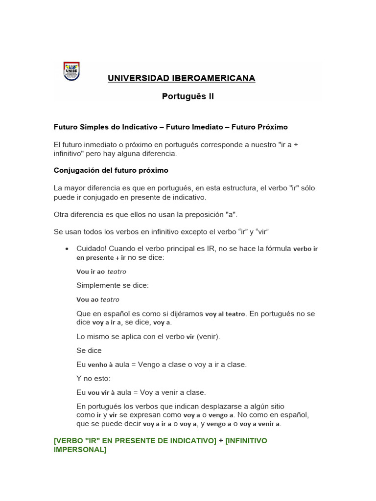 Futuro Simples Do Indicativo Pdf Verbo Unidades Semánticas