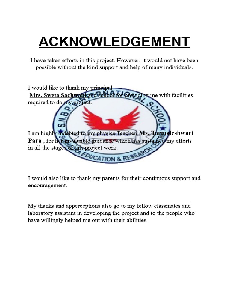 Acknowledgement | PDF