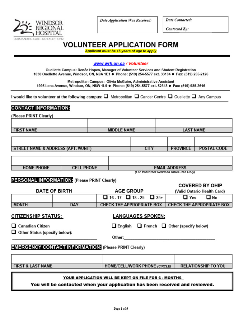 Volunteer Application Form 2023 2 | PDF | Volunteering | Confidentiality