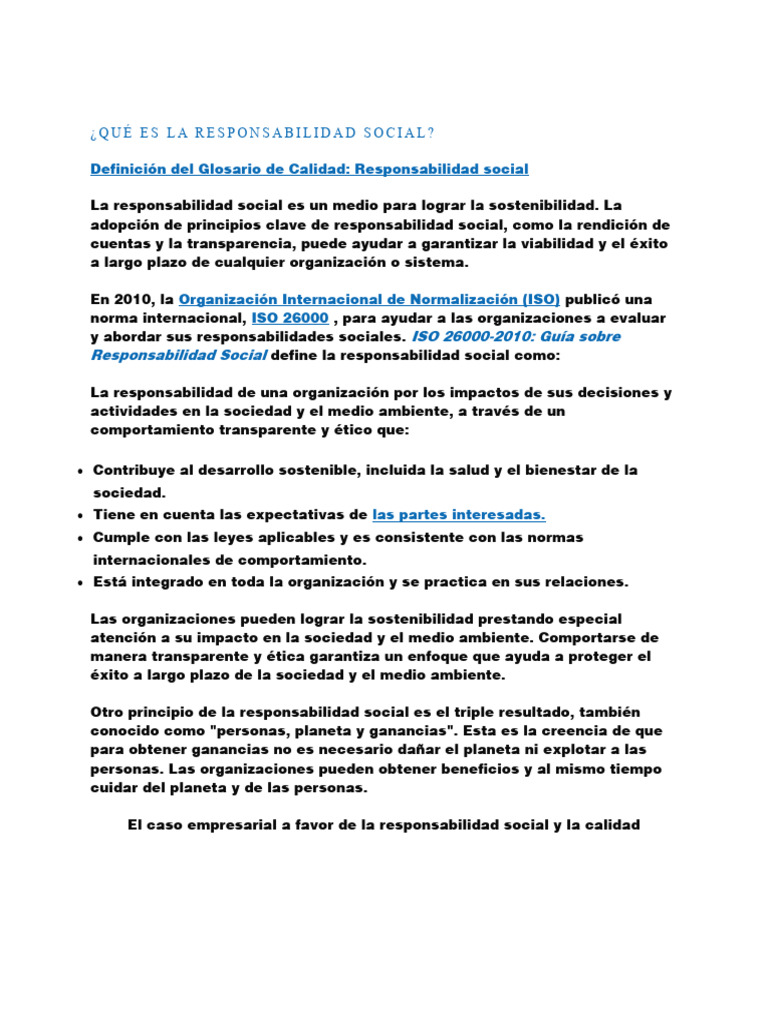 Responsabilidad Social | PDF | Business | Responsabilidad social corporativa