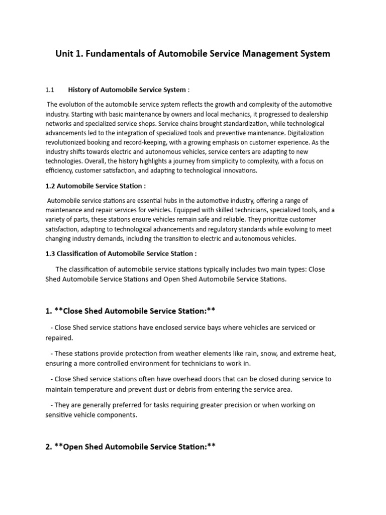 Automobile Service Management All Notes | PDF | Elevator | Quality ...