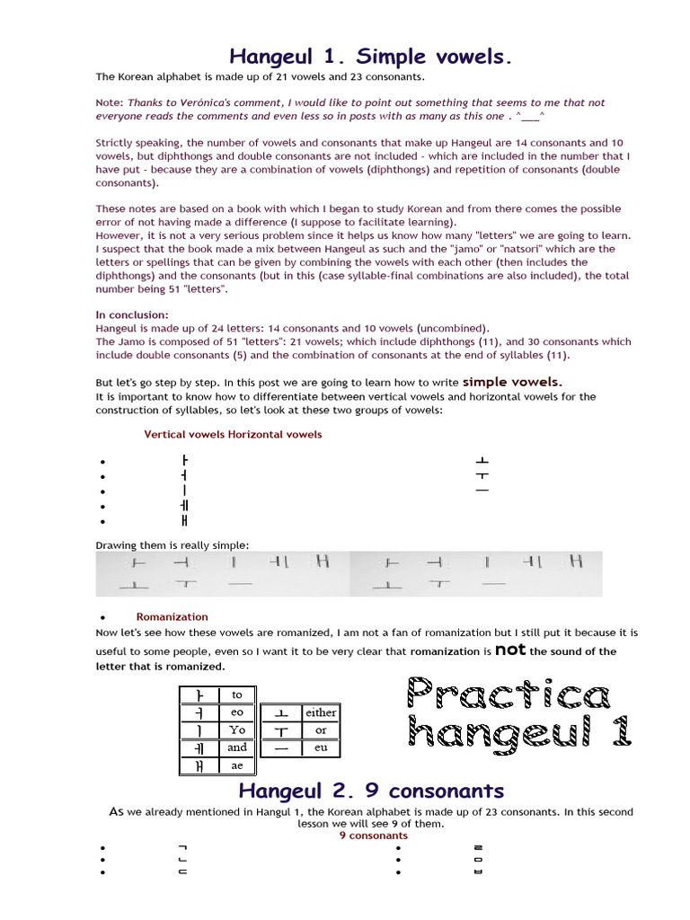 Complete Hangul | PDF | Syllable | Consonant