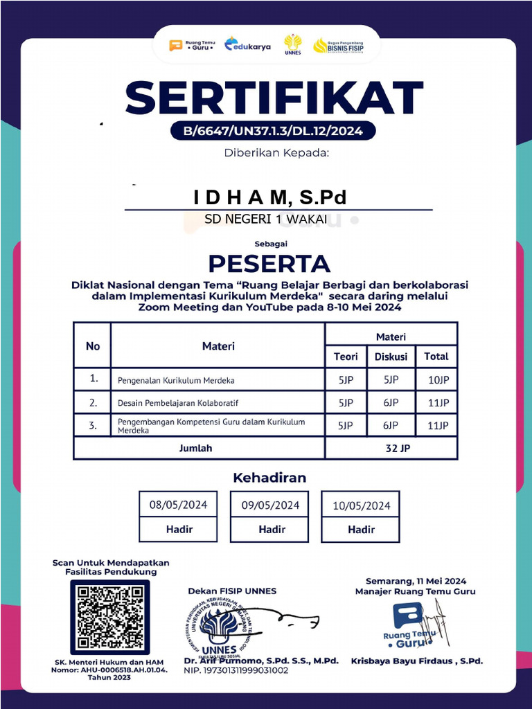 Sertifikat 2024 | PDF