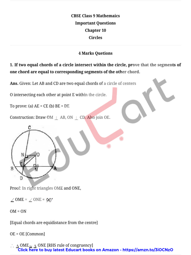 4 Marks (Circles) | PDF | Circle | Trigonometry