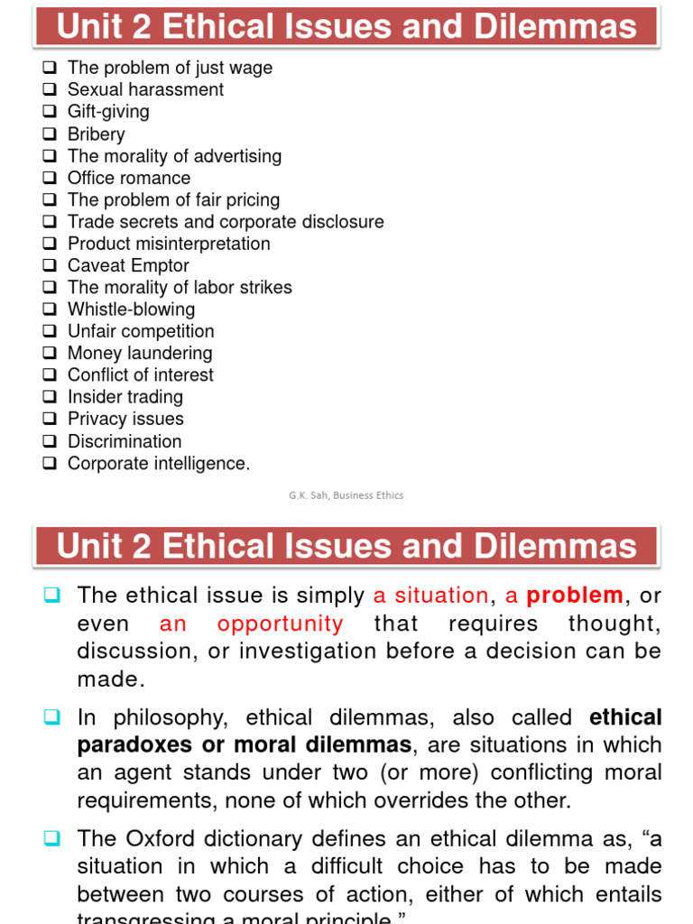 Unit 2 Ethical Issues and Dilemmas | PDF | Cost Of Living | Minimum Wage