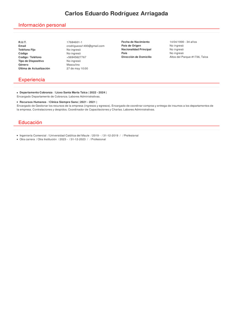 Resume 1 | PDF