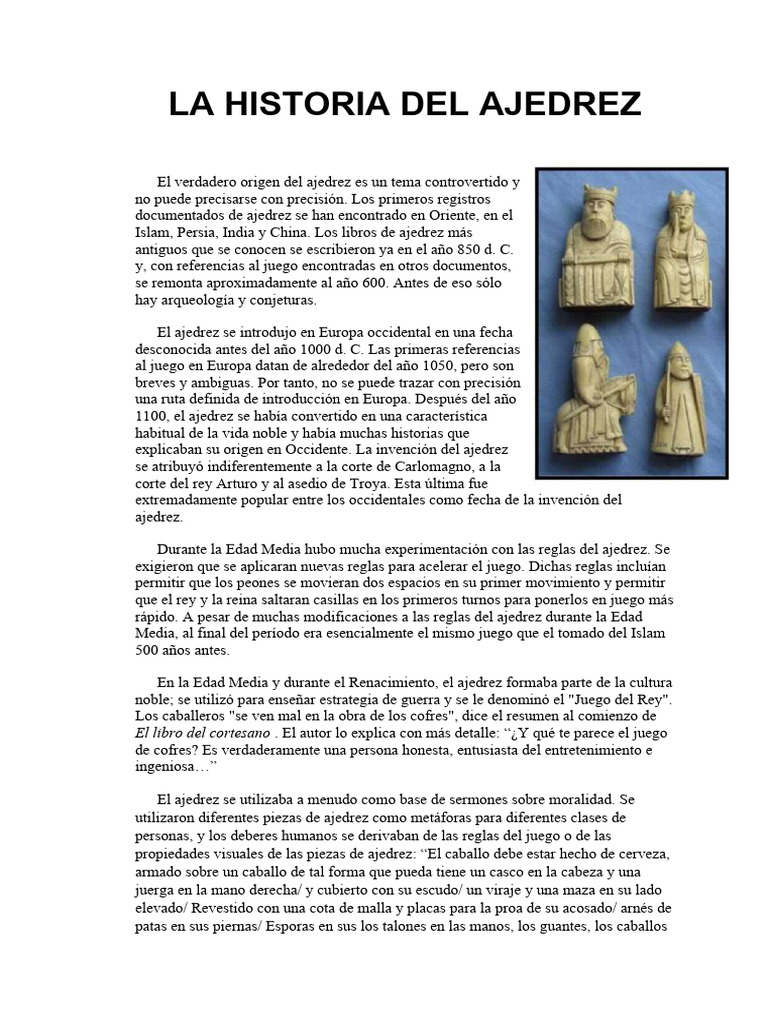 La Historia Del Ajedrez | PDF | Ajedrez | Edades medias