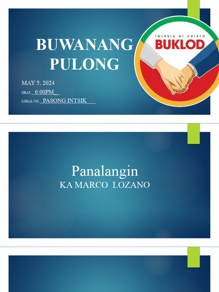 BUKLOD Buwanang Pulong - MAY 2024 | PDF