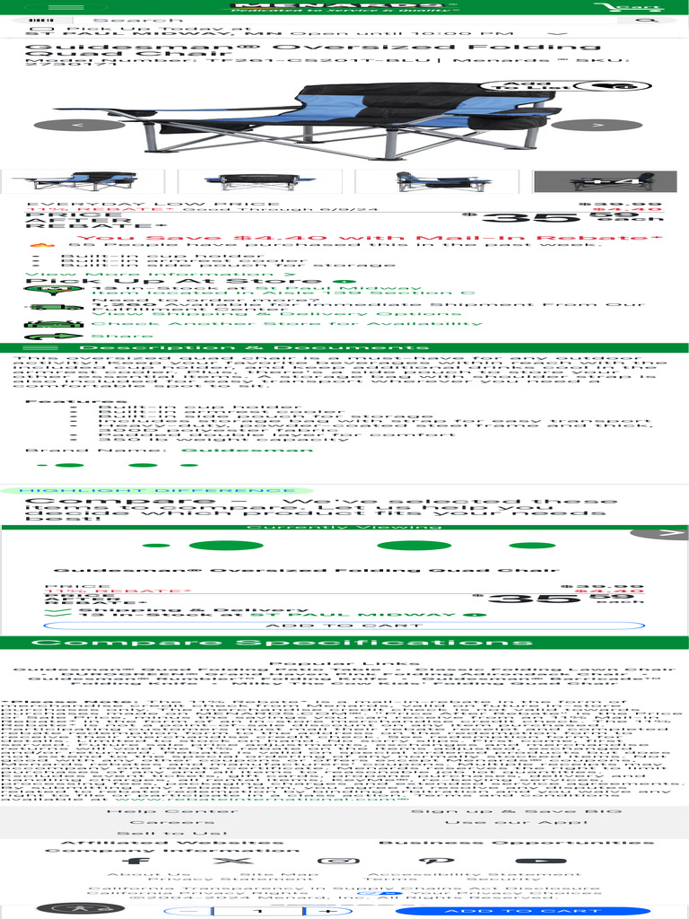 Guidesman® Oversized Folding Quad Chair at Menards® | Download Free PDF ...