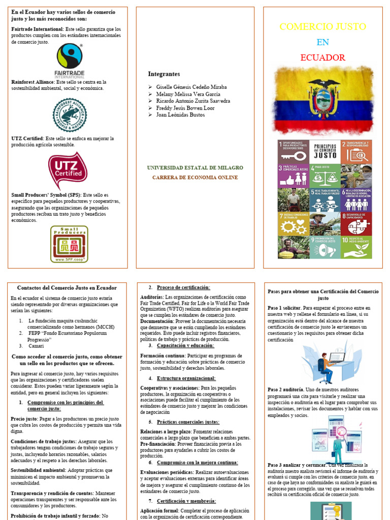 Triptico Comercio Justo Jesus | PDF | Comercio justo | Auditoría