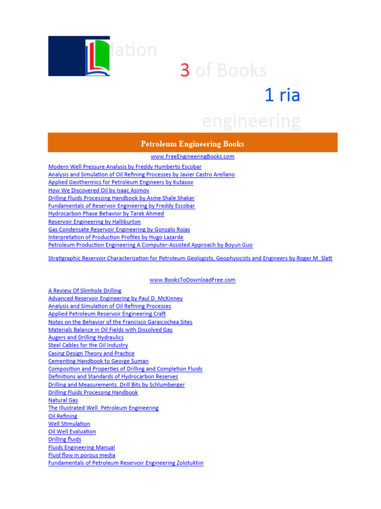 Free Petroleum Engineering Books | PDF | Petroleum Reservoir | Petroleum