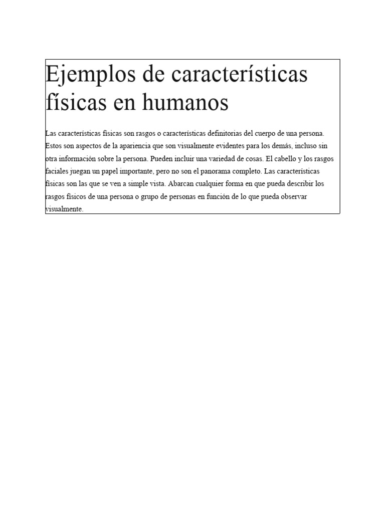 Ejemplos de Características Físicas en Humanos | PDF | Cara | Rubio