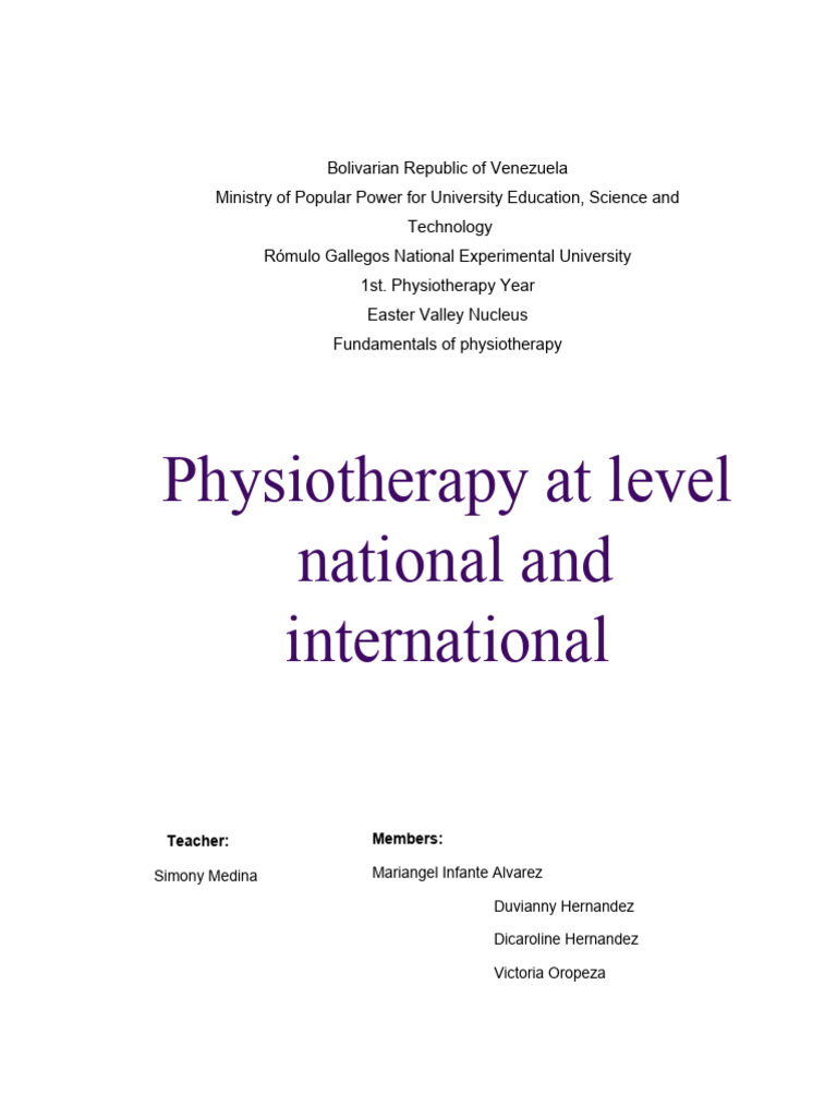Topic 1 Fundamentals of Physiotherapy | PDF | Physical Therapy ...