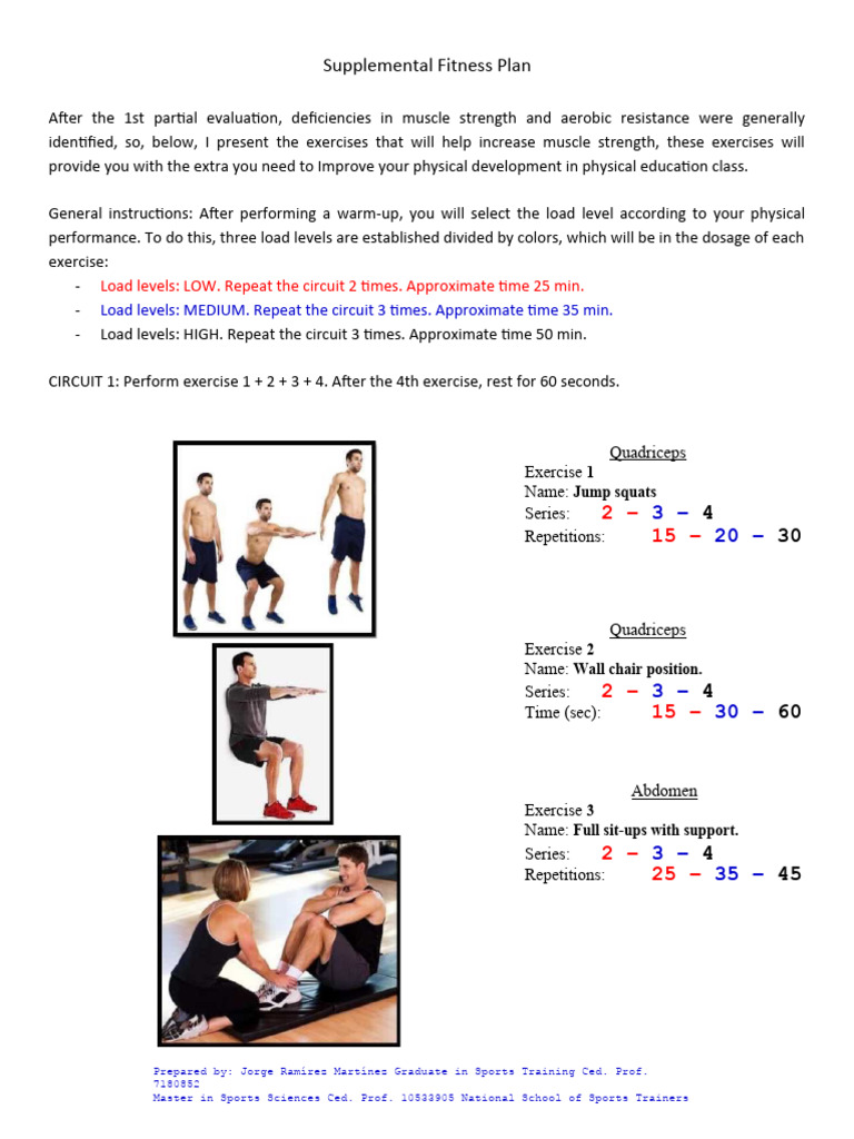 Physical Conditioning Routine 2022 | PDF | Aerobic Exercise | Strength ...