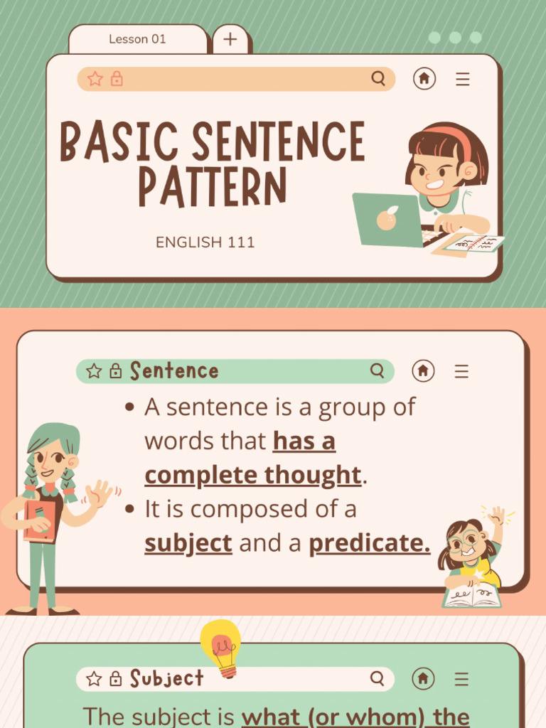 1 - Basic Sentence Pattern | PDF