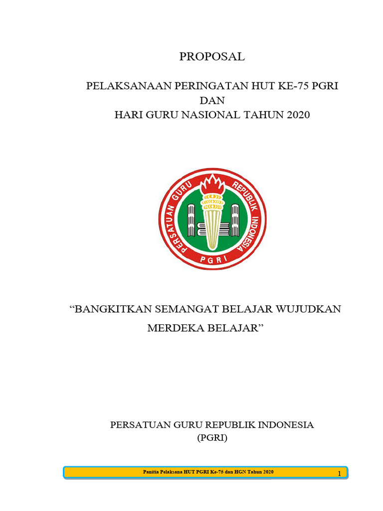 Proposal Hut Pgri 2020 | PDF