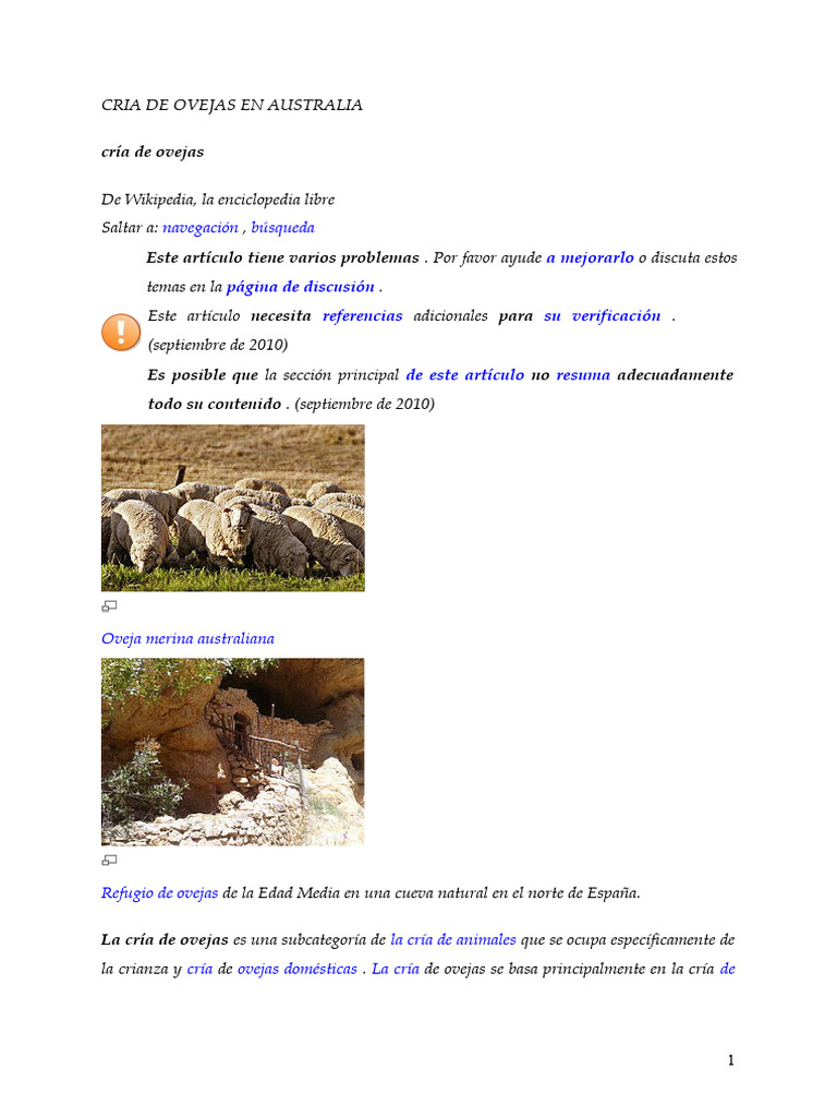 Cría de Ovejas en Australia | PDF | Oveja | Etnobiología