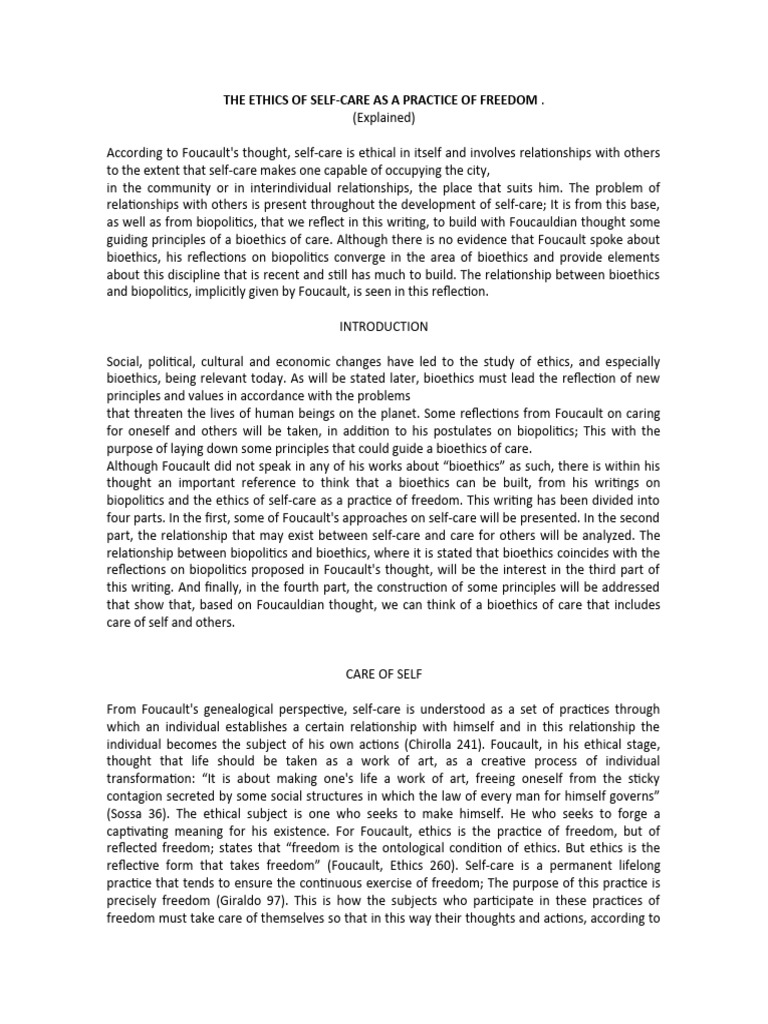 The Ethics of Self-Care As A Practice of Freedom (Explained) | Download ...