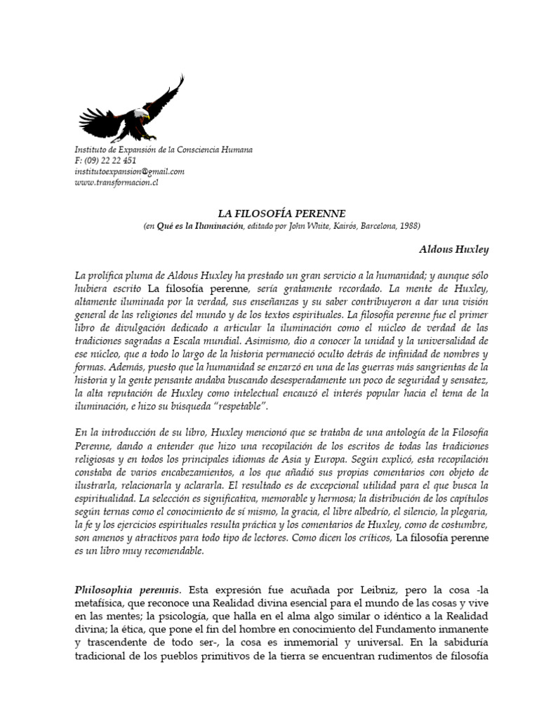 Filosofía Perenne de Huxley | PDF | Pensamiento | Mantman (hinduismo)