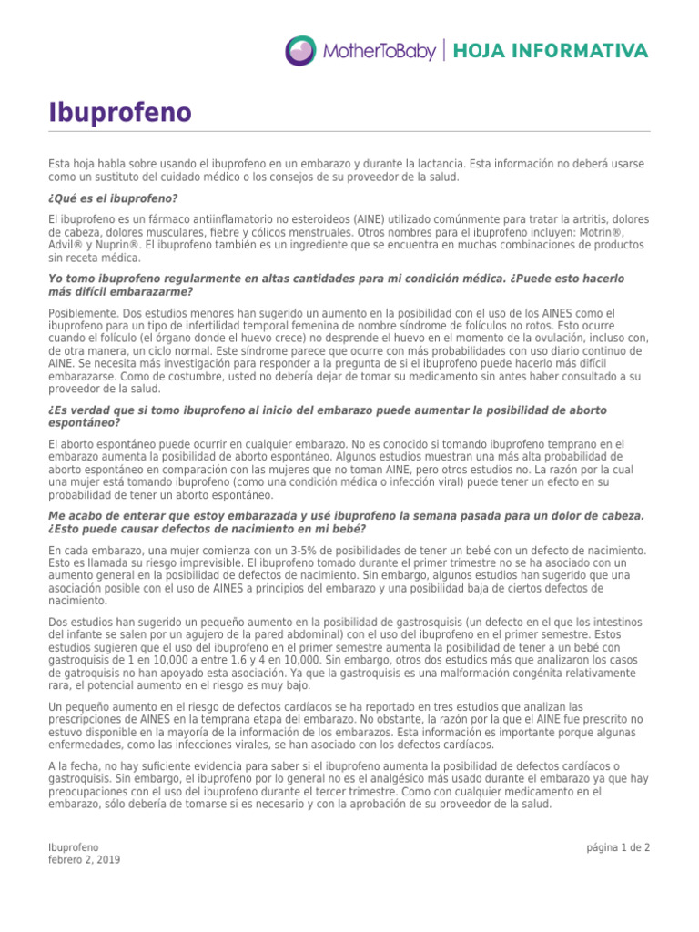 Ibuprofeno | PDF | El embarazo | Droga anti-inflamatoria libre de esteroides