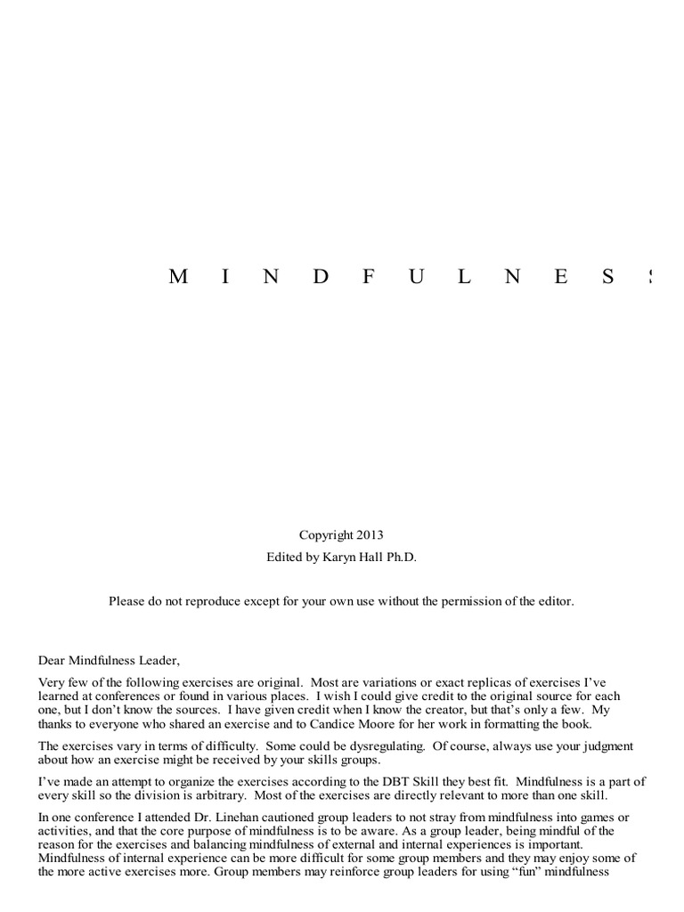 Mindfulness Exercises | PDF | Mindfulness | Psychotherapy