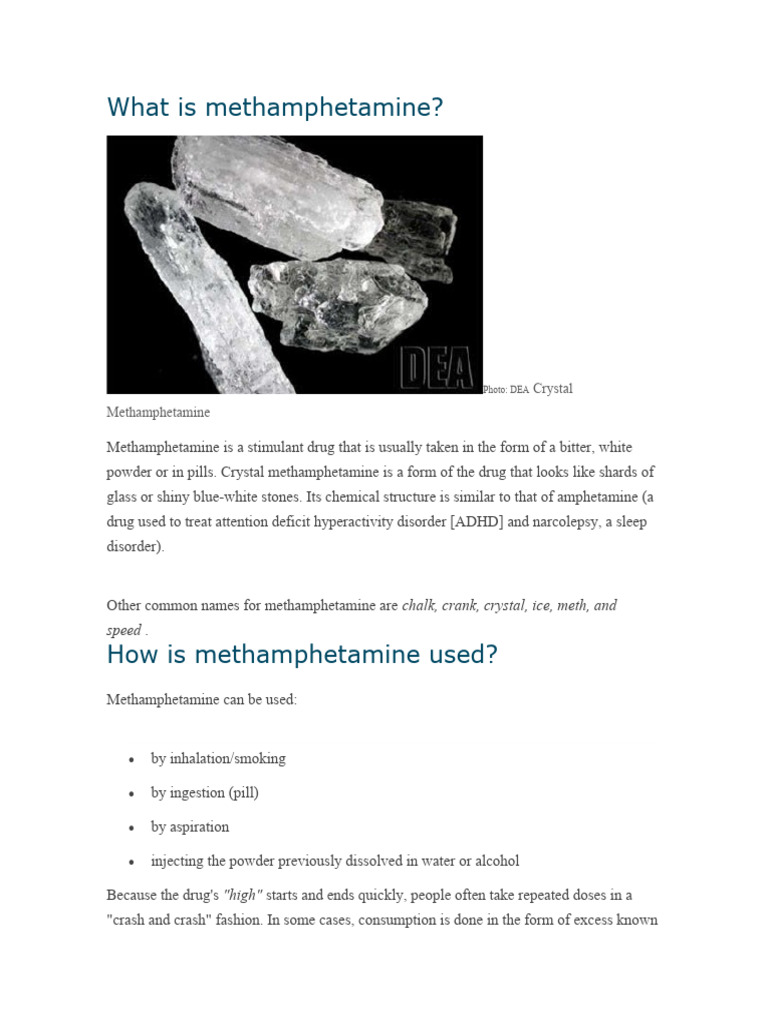 What Is Methamphetamine | PDF | Methamphetamine | Stimulant