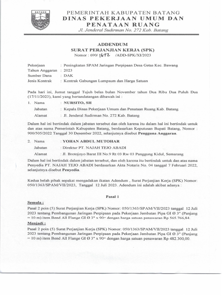 Adendum 1 Getas | PDF