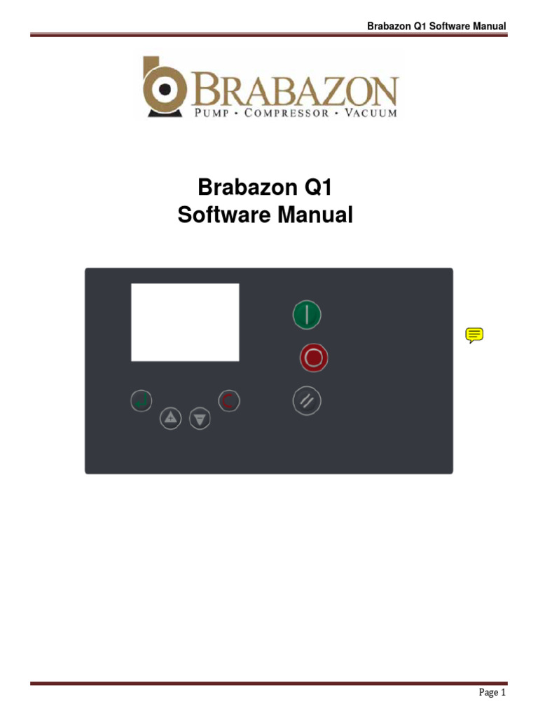 Brabazon Q1 Software Manual Guide | PDF | Menu (Computing) | Personal ...