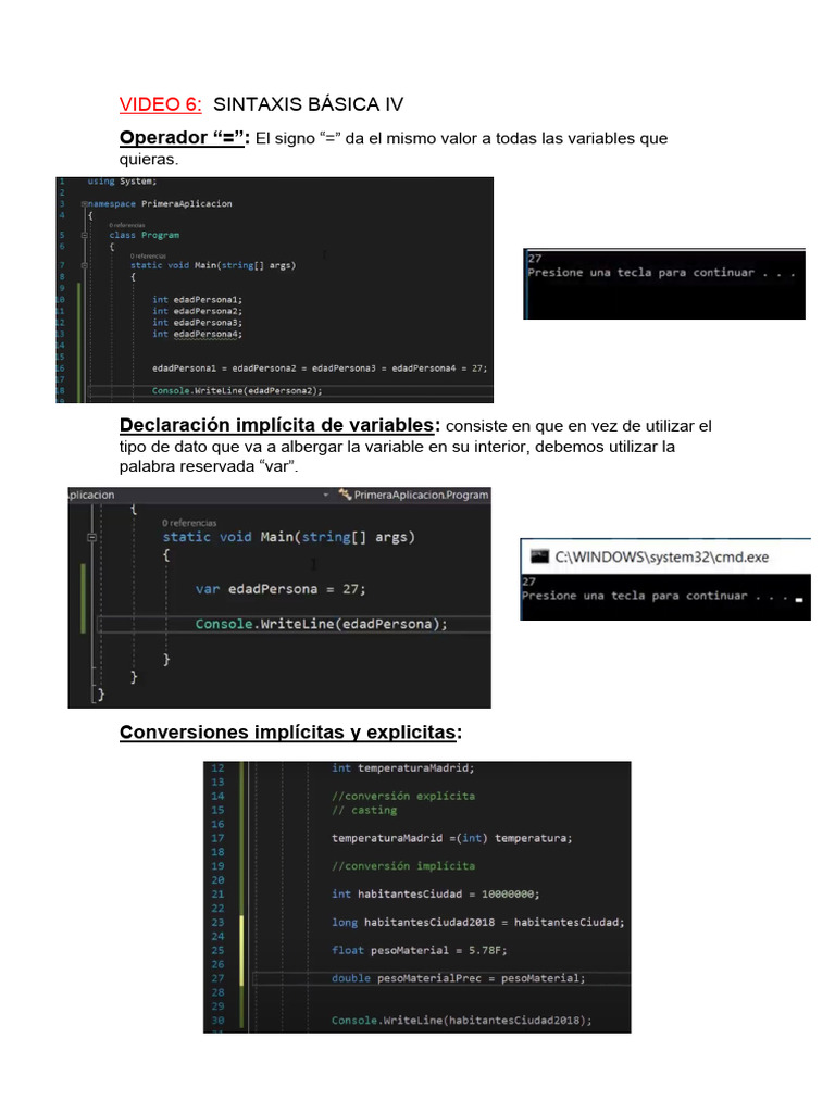 Sintaxis y Métodos en C# | PDF | C Sharp (lenguaje de programación ...