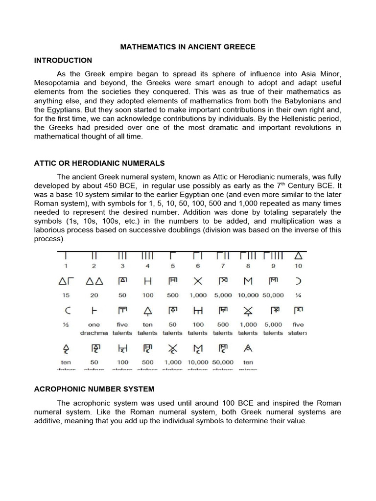Mathematics in Ancient Greece | PDF | Triangle | Numbers