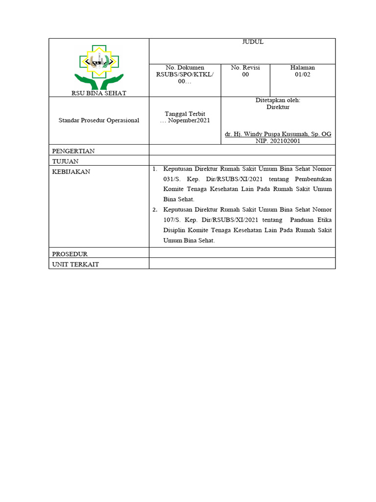 Contoh Spo KTKL | PDF