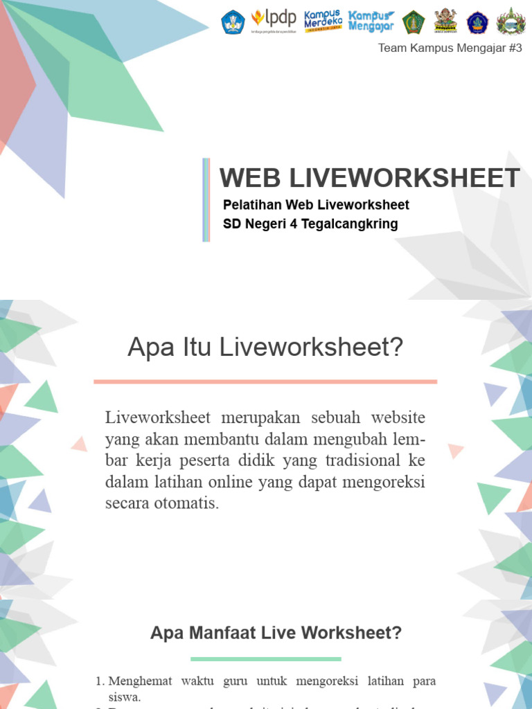 Bahan Pelatihan Liveworksheets | PDF